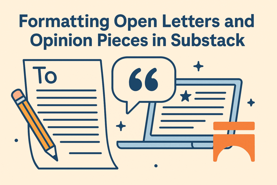 Formatting Open Letters and Opinion Pieces in Substack - Substack Course